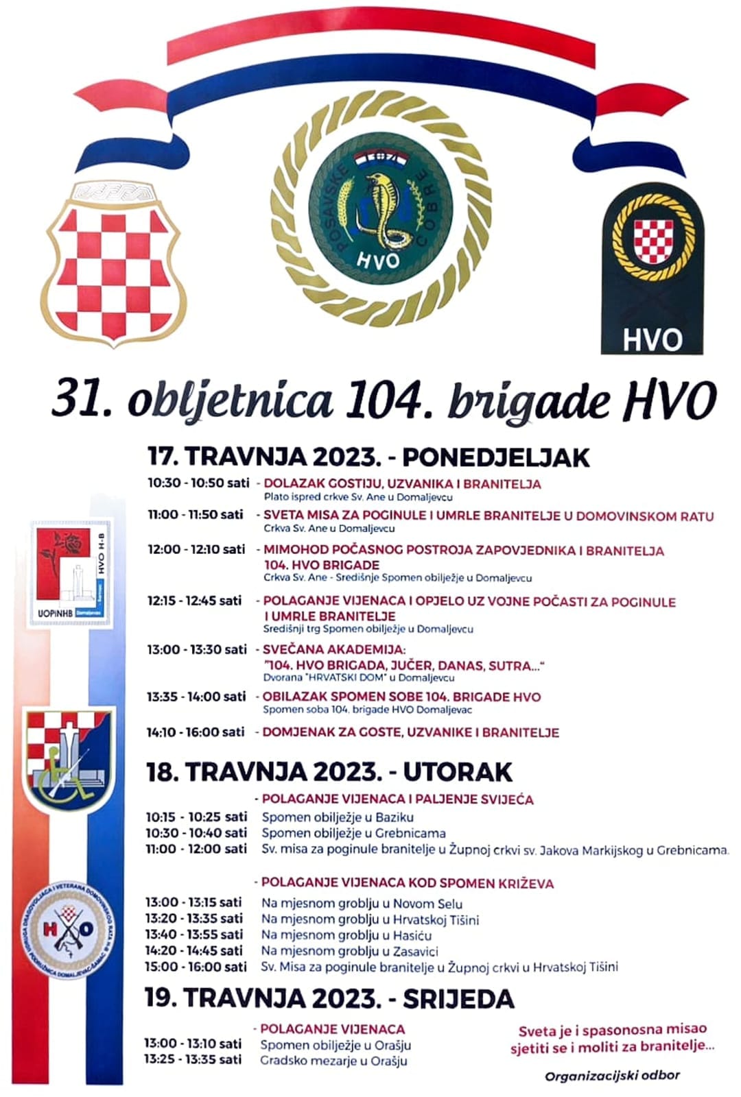 31. OBLJETNICA 104. HVO BRIGADE - Općina Domaljevac-Šamac
